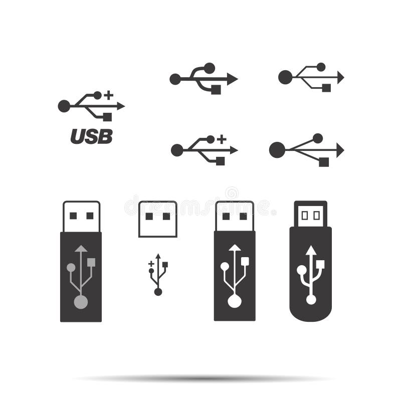 Usb Icons Set. - Vector Illustration Stock Vector - Illustration of ...