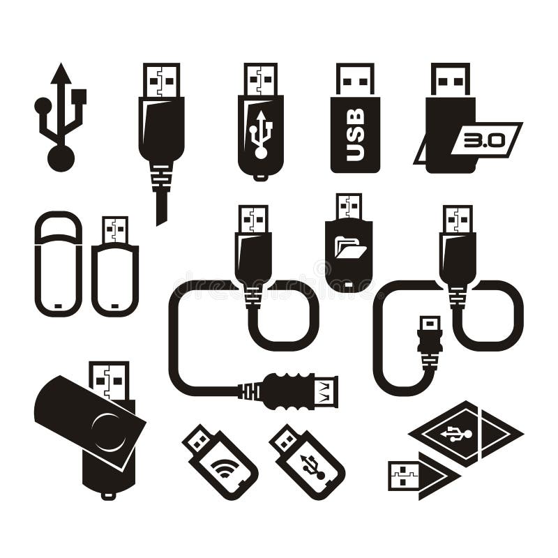 USB icons. Vector format stock vector. Illustration of computer - 33958166