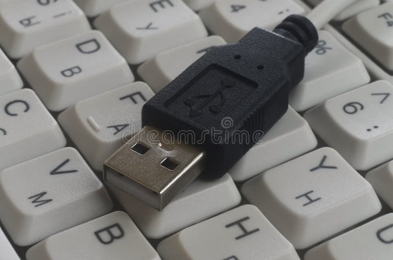 USB Input on the White Keyboard Stock Image - Image of focus ...