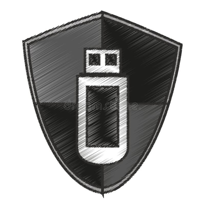 Usb inside shield design stock vector. Illustration of data - 80914623