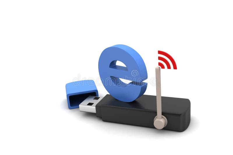 Usb with Internet Connection Stock Illustration - Illustration of modem ...