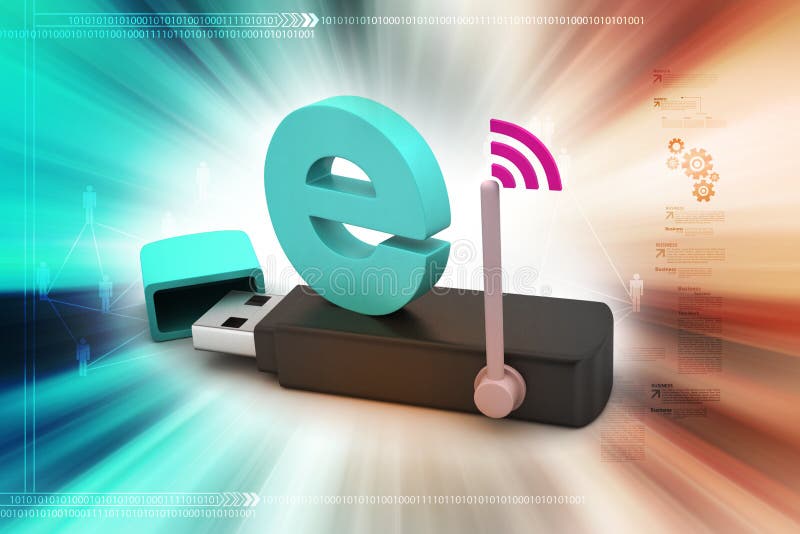 Usb with Internet Connection Stock Illustration - Illustration of ...