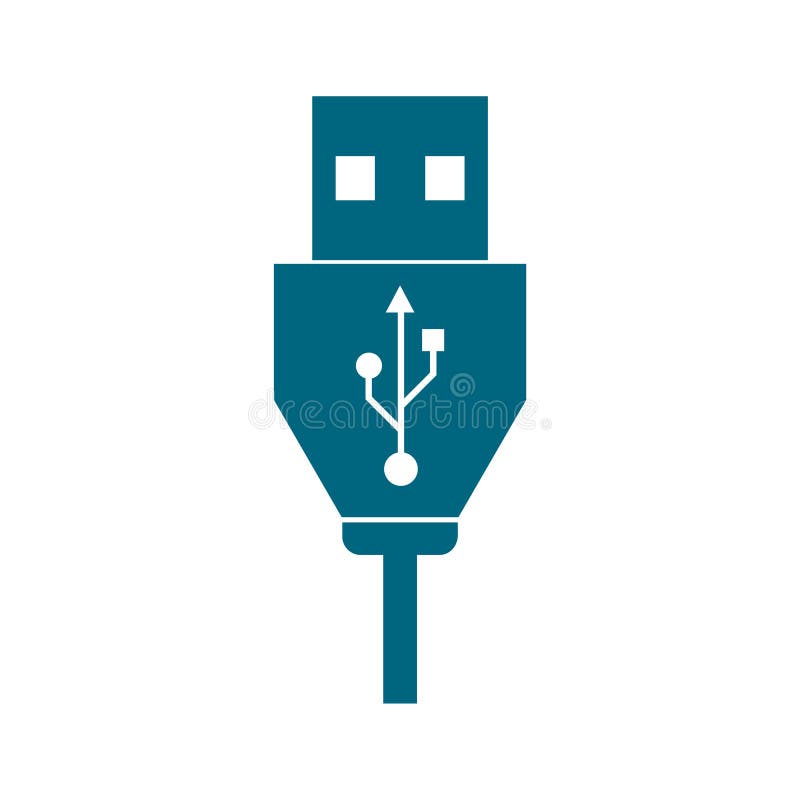 USB Jack Icon stock vector. Illustration of blue, connector - 92218895