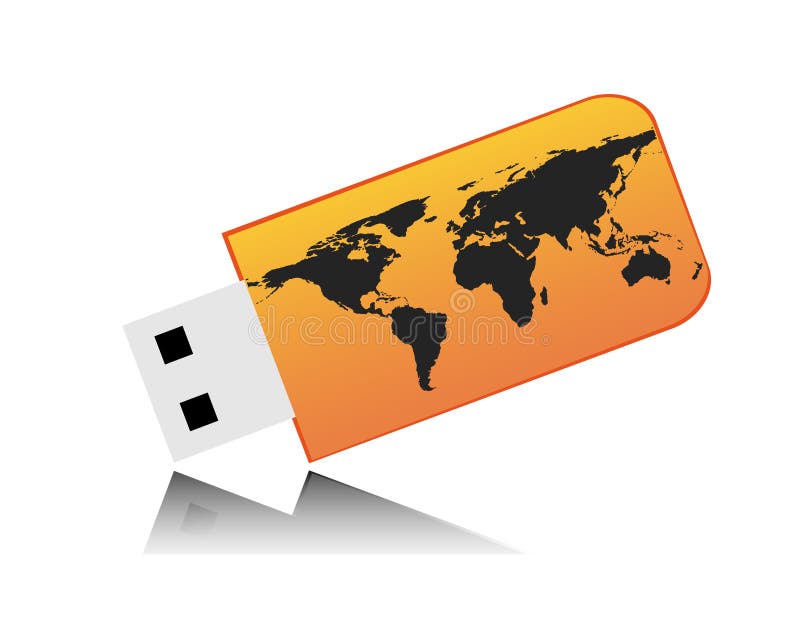 Usb key stock vector. Illustration of communication, technology - 25772707