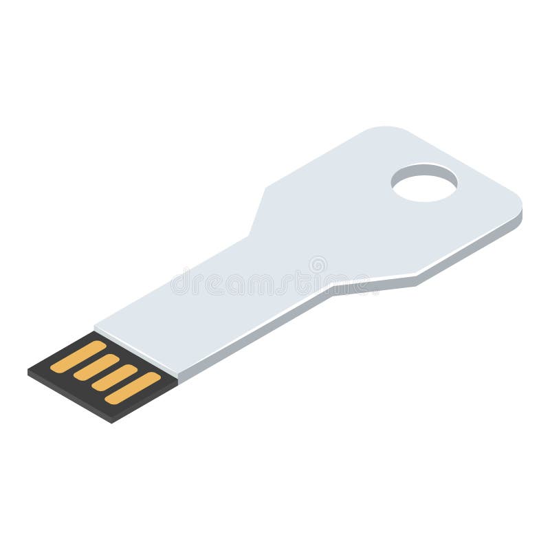 Usb Key Flash Icon, Isometric Style Stock Vector - Illustration of data ...