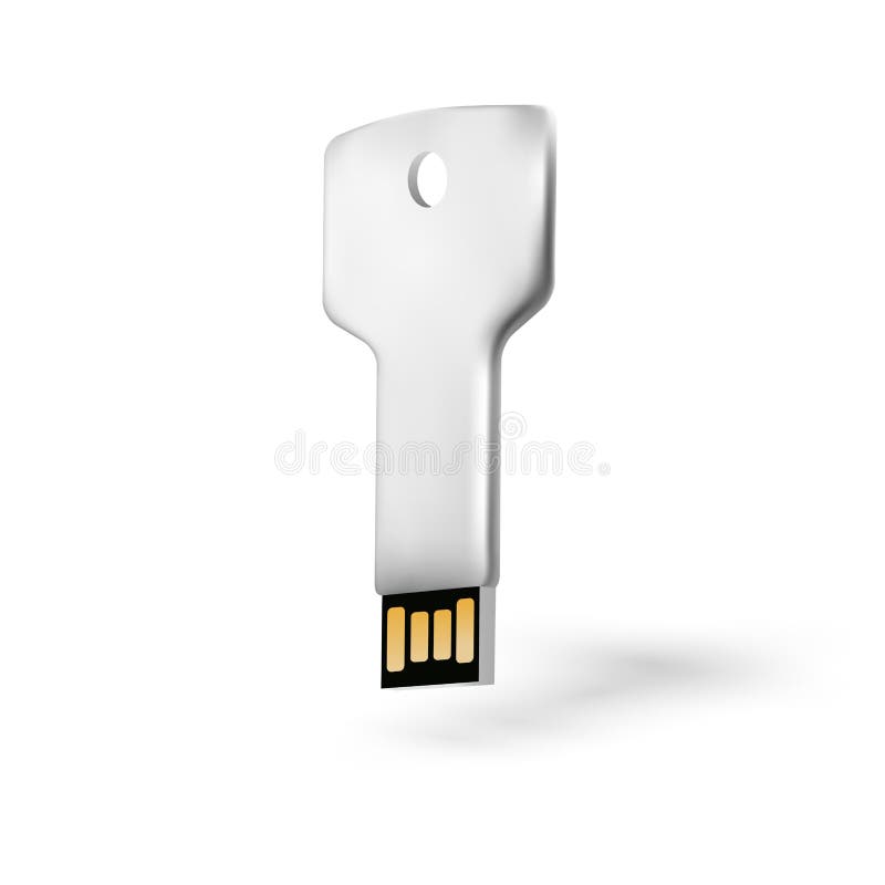 Usb key flash on white stock illustration. Illustration of background ...