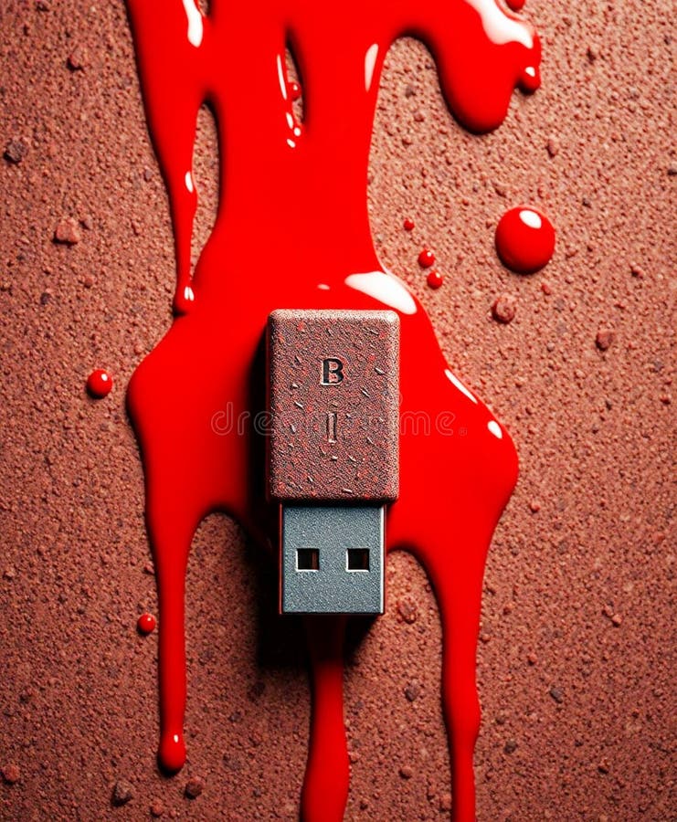USB Key with Red Paint Drip on Concrete Stock Photo - Image of medicine ...