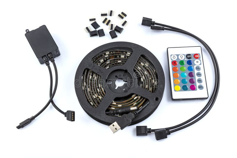Usb Led Strip Kit. Reel of RGB Led Strip Light with Remote Control on ...