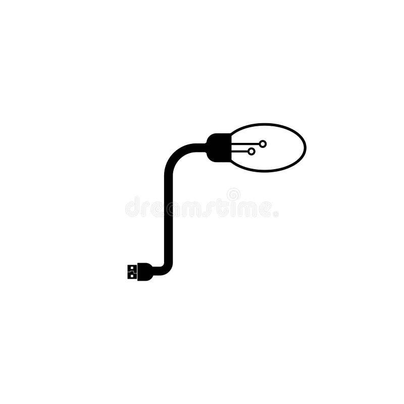 USB light icon stock vector. Illustration of black, connection - 253374862