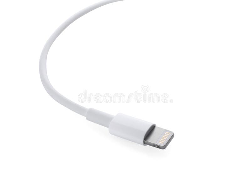 USB Lightning Cable Isolated on White. Modern Technology Stock Image ...