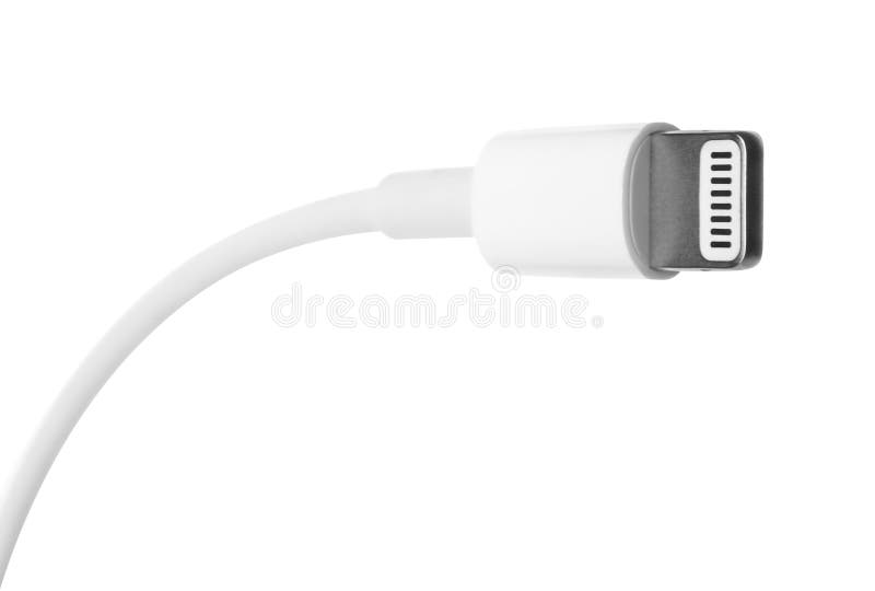 USB Lightning Cable Isolated on White. Modern Technology Stock Image ...