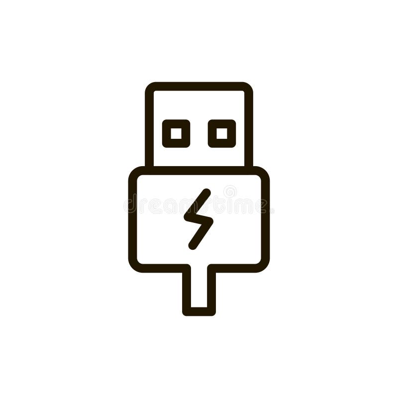 Usb line icon stock vector. Illustration of equipment - 103042588