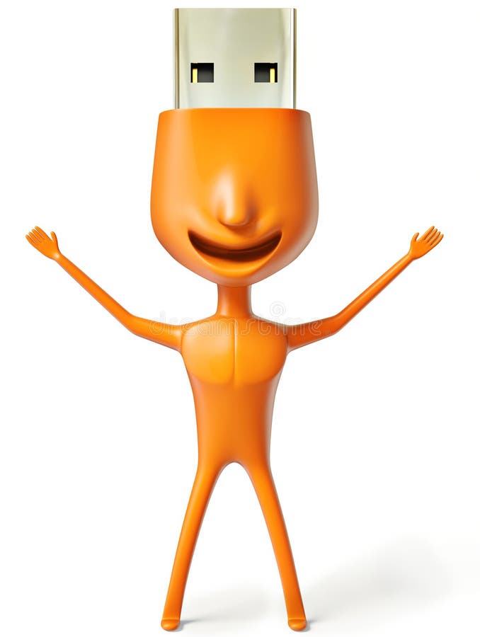 USB man stock illustration. Illustration of flash, character - 20561902