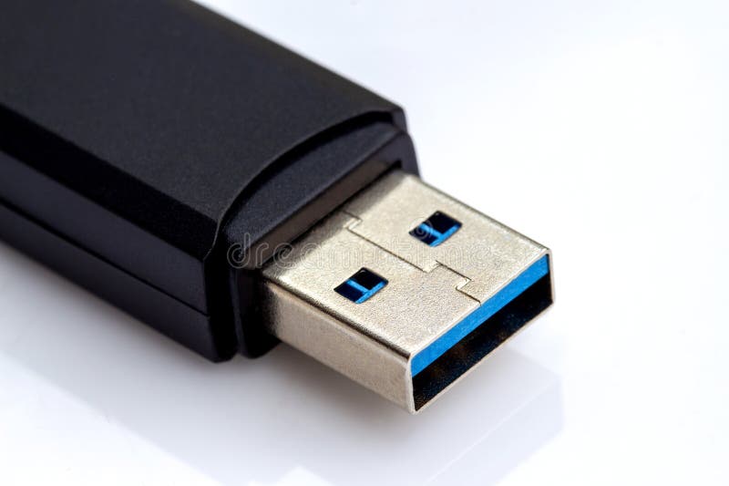 USB Memory Device Isolated on White Stock Image - Image of portable ...