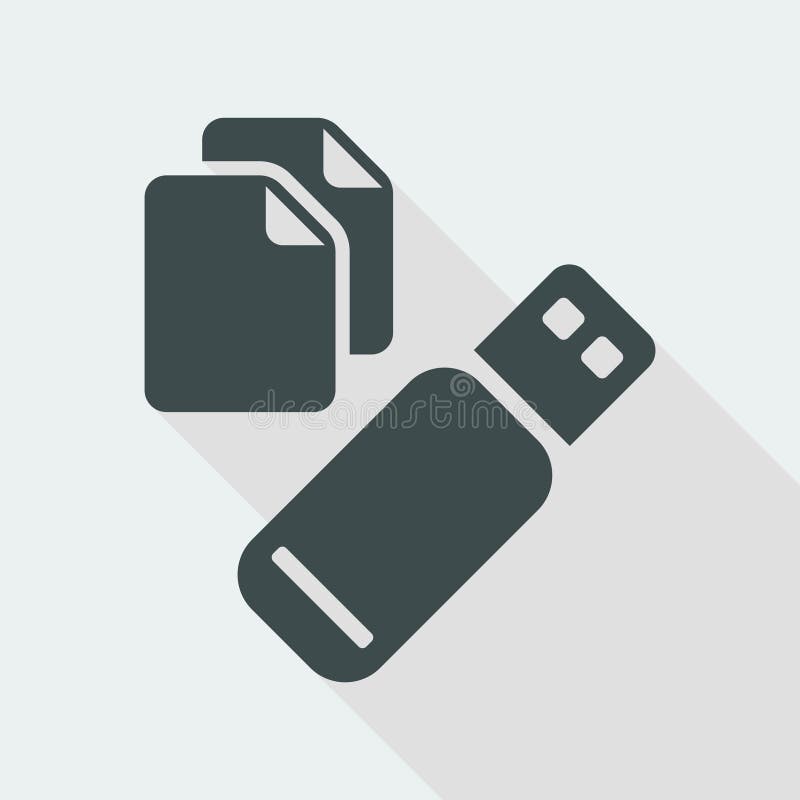 USB Memory - Flat Minimal Icon Stock Vector - Illustration of folder ...