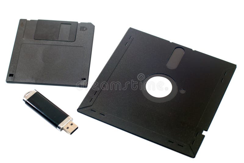 5 25 Inch Floppy Disk Placed Side by Side Flip Isolated on White ...