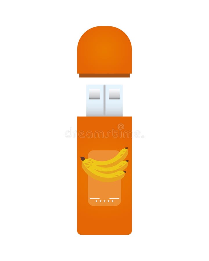 Usb Memory Mockup with Bananas Healthy Food Stock Vector - Illustration ...