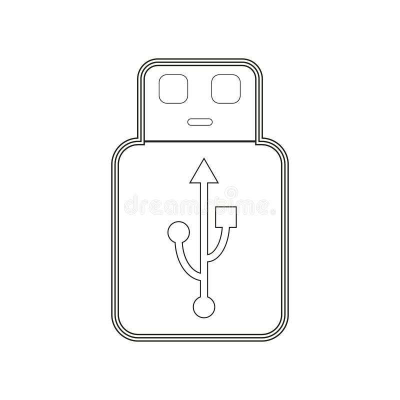 USB memory outline stock vector. Illustration of equipment - 149605677