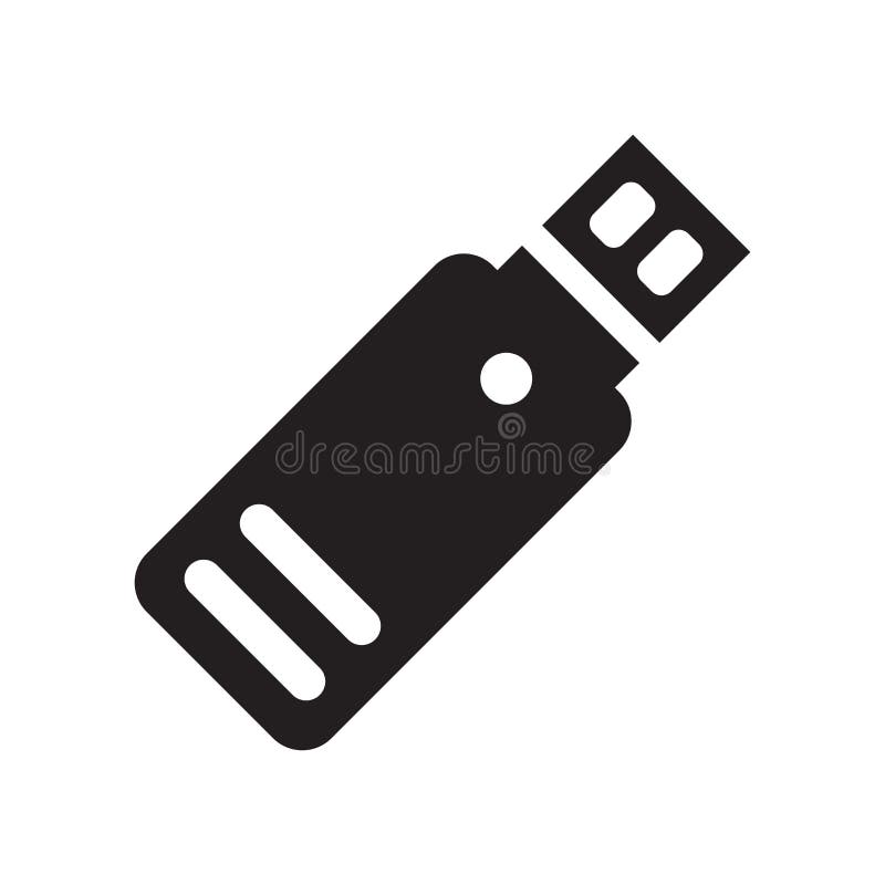 Usb Memory Silhouette Icon Vector Sign And Symbol Isolated