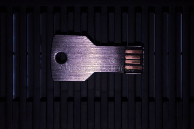 USB Memory Stick on a Black Striped Background in the Dark Stock Image ...