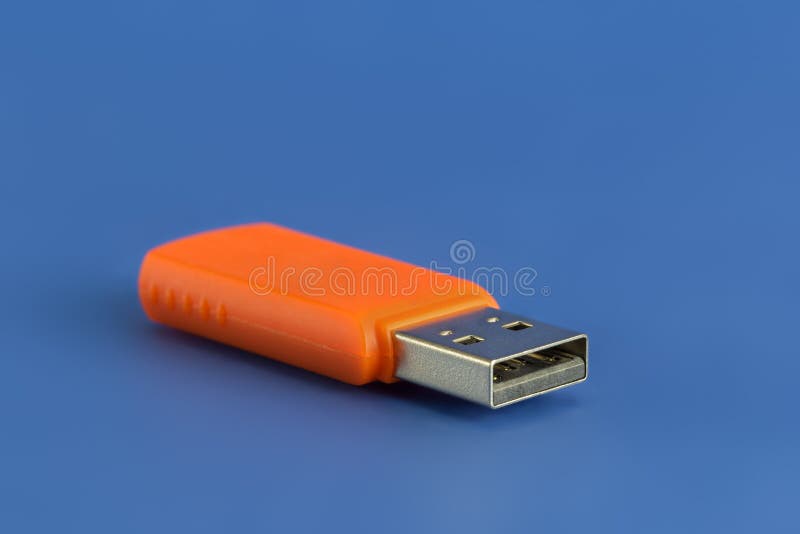 Orange USB Flash Stick on Black Background Stock Image - Image of ...