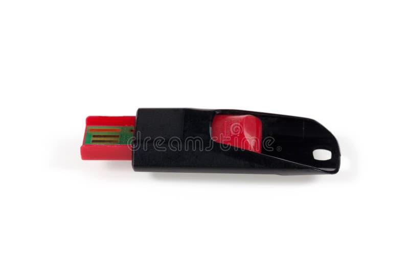 USB Memory Stick Plastic Red and Black Color Stock Image - Image of ...