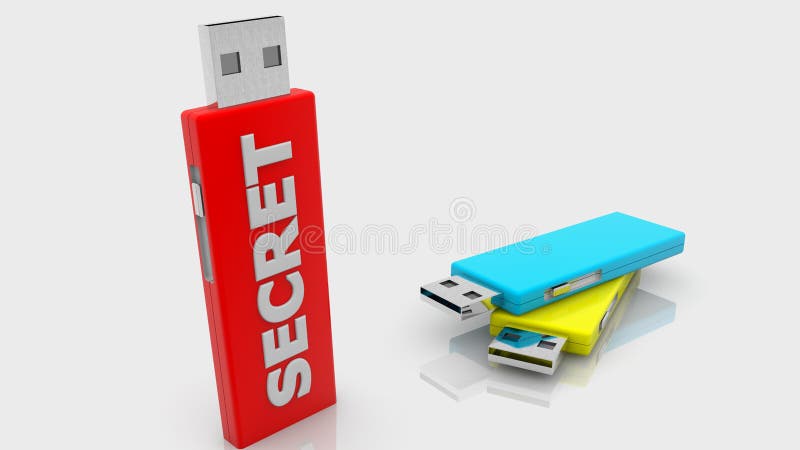 USB Memory Sticks with Secret Concept Stock Illustration - Illustration ...