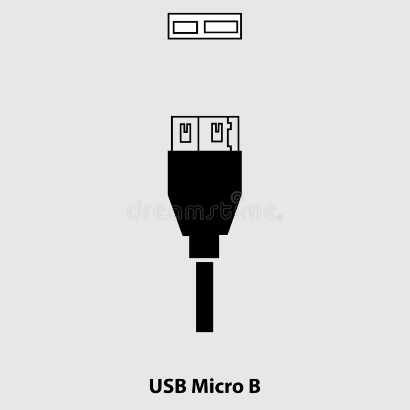 USB Micro stock vector. Illustration of charge, print - 295465622