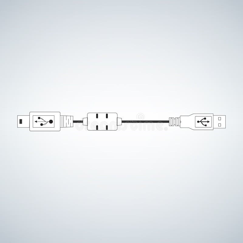 USB Port and Connector, Male Female Connection. Stock Vector ...