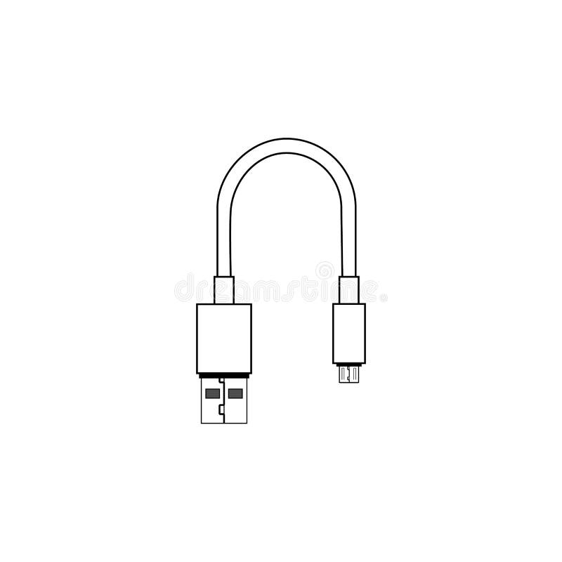USB and Micro Usb Cable Vector Icon Stock Vector - Illustration of ...