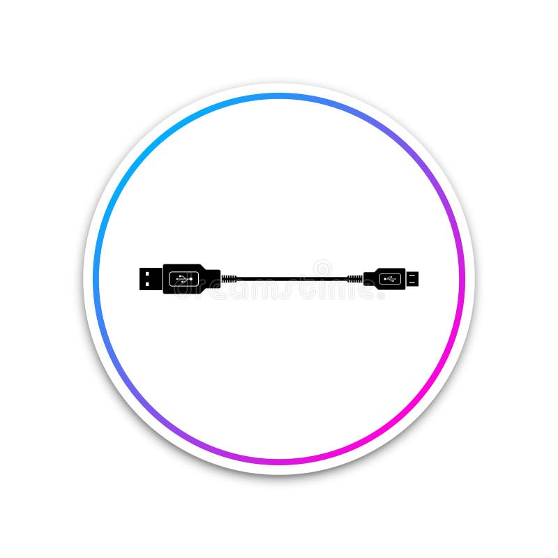 USB Micro Cables Icon on White Background. Connectors and Sockets for ...