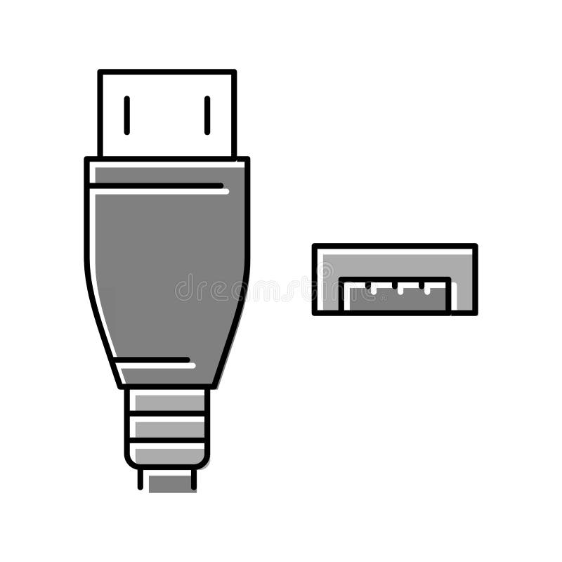 Usb Micro a Color Icon Vector Illustration Stock Vector - Illustration ...