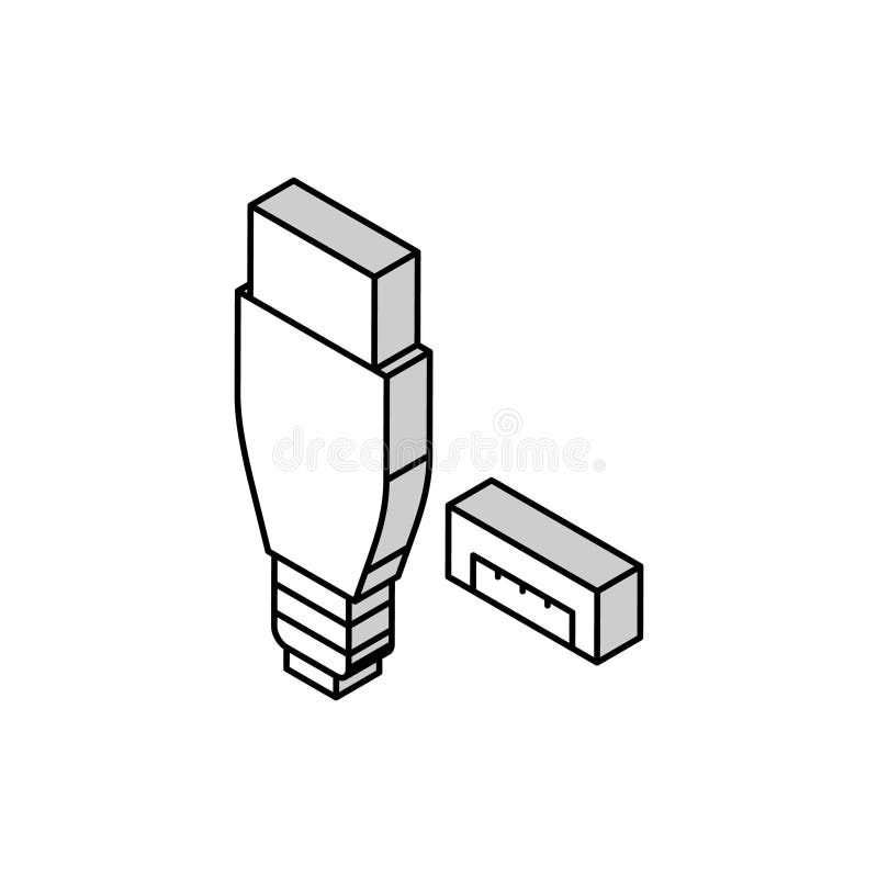 Usb Micro a Isometric Icon Vector Illustration Stock Vector ...