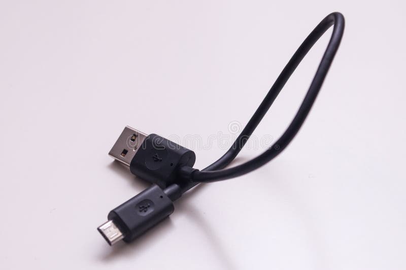 USB and Micro USB Connector Cable Stock Photo - Image of connecting ...