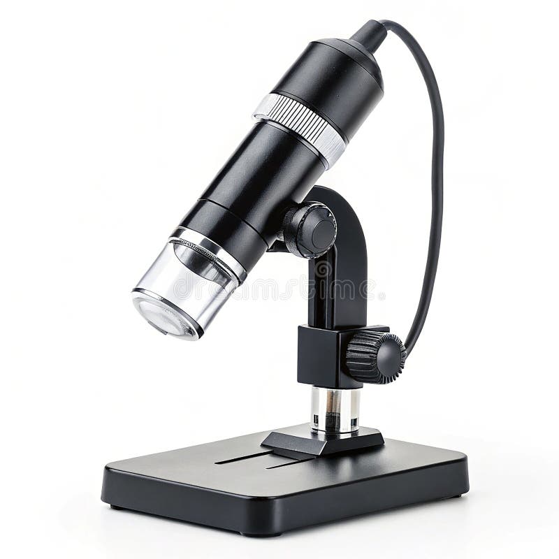 USB Microscope with Stand Isolated on White Background Stock ...