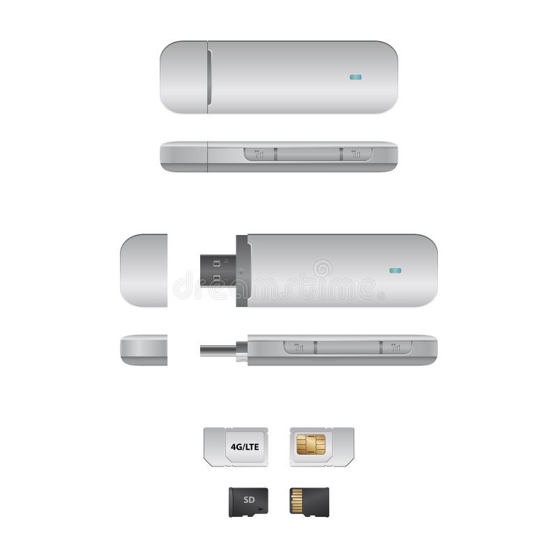USB modem 4G stock vector. Illustration of isolated, connect - 93571189