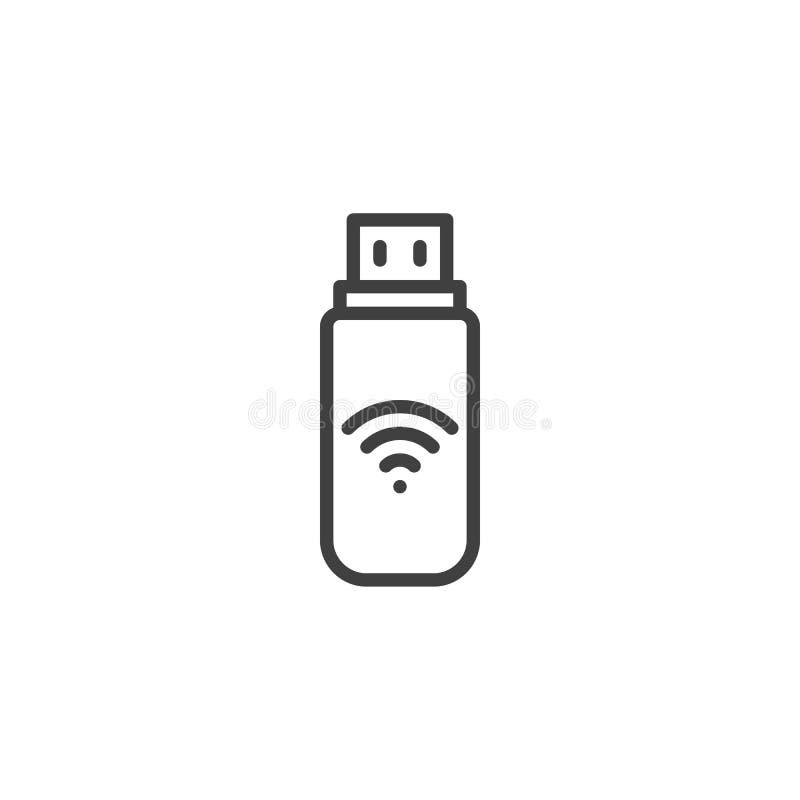 USB modem line icon stock vector. Illustration of design - 262579116