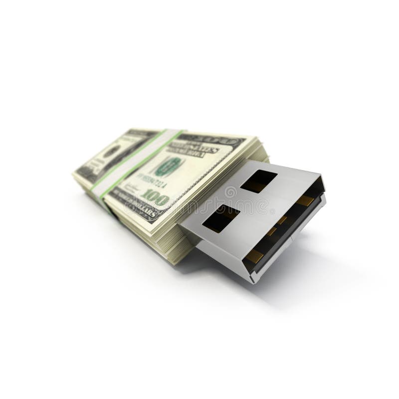 Usb money stock illustration. Illustration of currency - 16903245