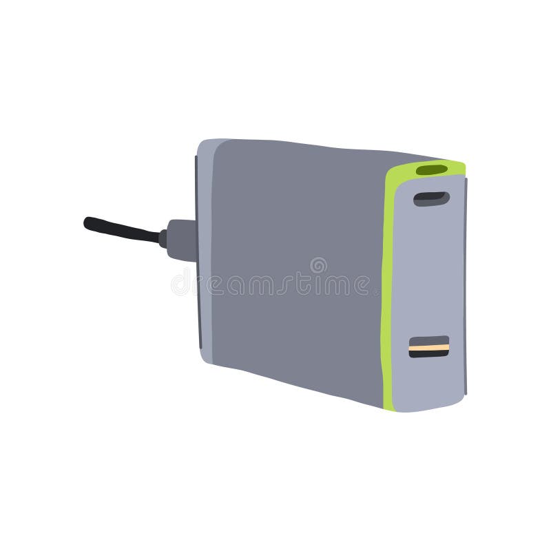 Usb Multi Device Charging Station Cartoon Vector Illustration Stock ...