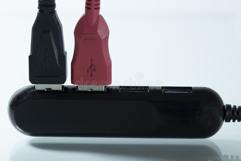 USB Multiplexer Close-up on White Background. it Has Two Usb Attached ...
