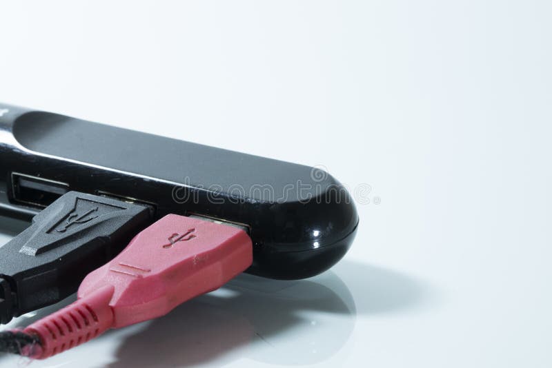 USB Multiplexer Close-up on White Background. it Has Two Usb Attached ...