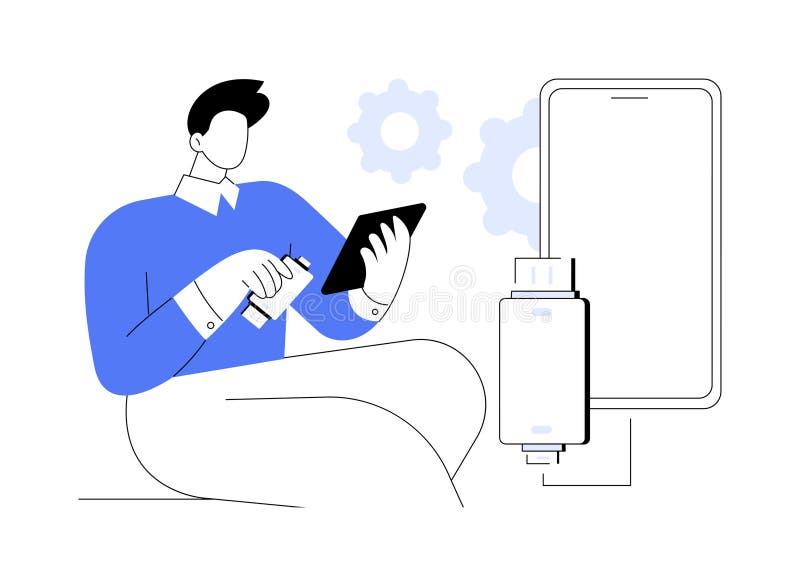 USB OTG Flash Drive Abstract Concept Vector Illustration. Stock Vector ...