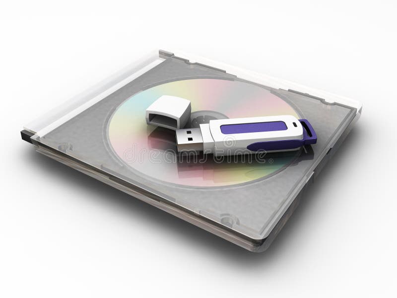 USB pen drive on CD stock illustration. Illustration of computer - 928475