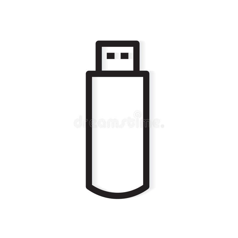 USB Pen Drive Flash Memory Icon Stock Vector - Illustration of flat ...