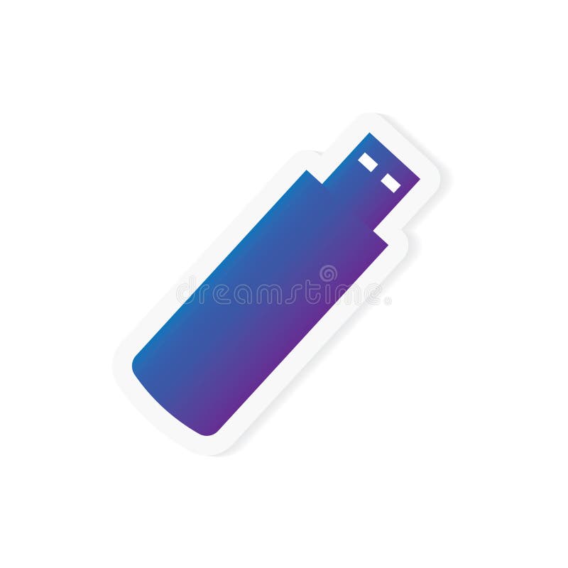 USB Pen Drive Flash Memory Icon Stock Vector - Illustration of flat ...
