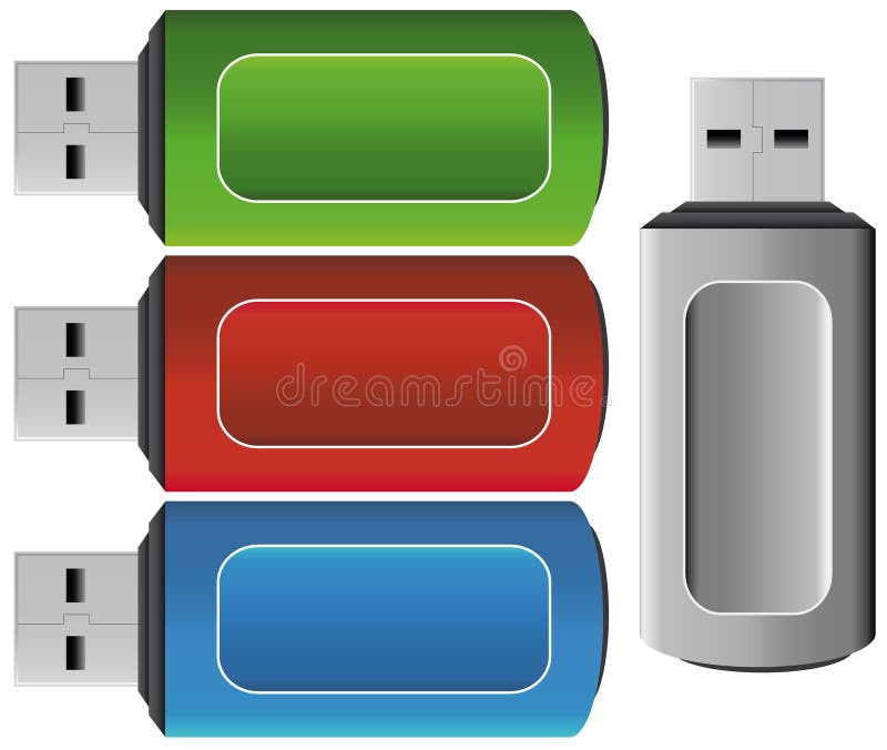 Usb pen icons stock vector. Illustration of flash, button - 17637860