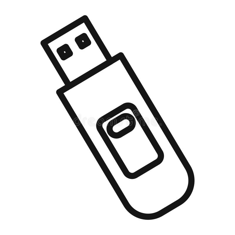 USB Pendrive Icon Set Portable Flash Drive Illustrations for Data ...