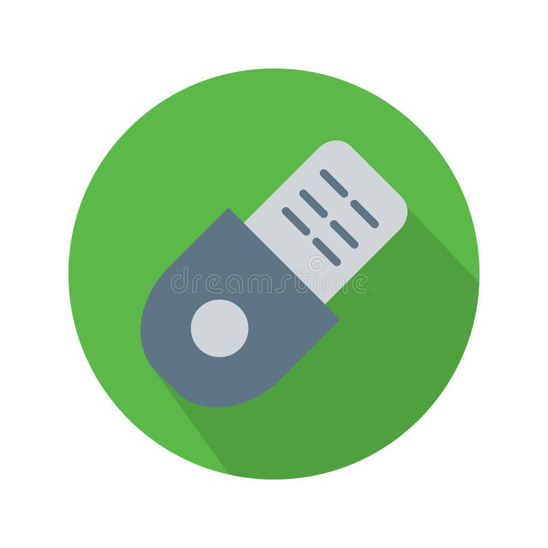 USB Pendrive Multimedia Flat Circle Icon Vector Illustration Stock Vector - Illustration of sign ...