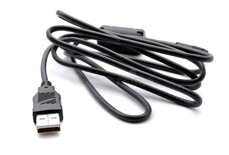 USB plug with cable stock image. Image of electric, current - 12389909