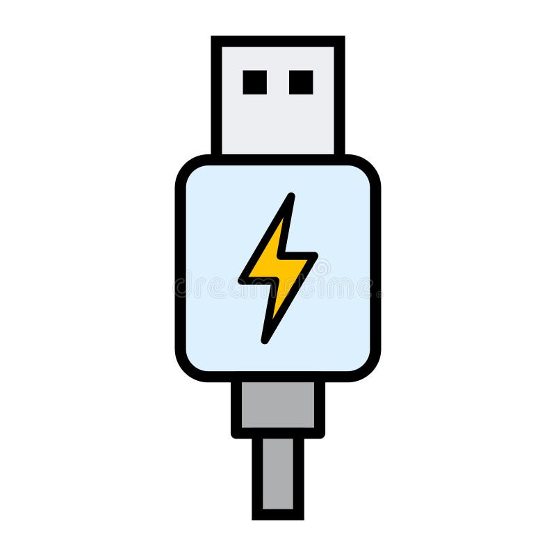 USB Plug Cable Icon Technology, Connect Device Sign, Electronic ...